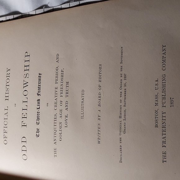Vintage 1897 IOOF History Book | Accents | Vintage 897 History Of Odd ...